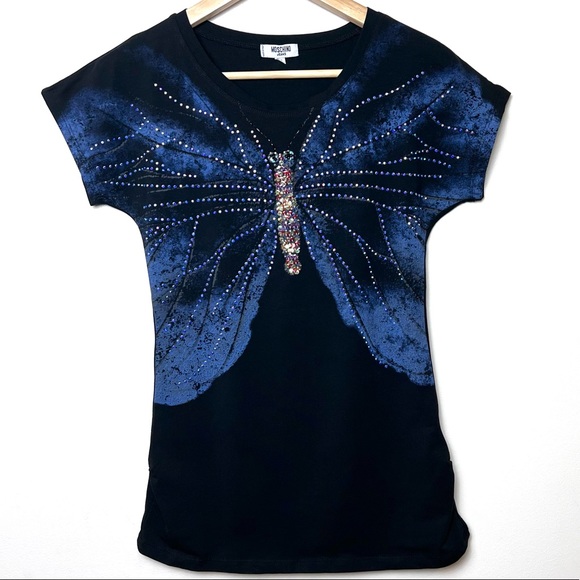 Vintage | Tops | Vintage Moschino Y2k Fairy Grunge Rhinestone Sequins ...